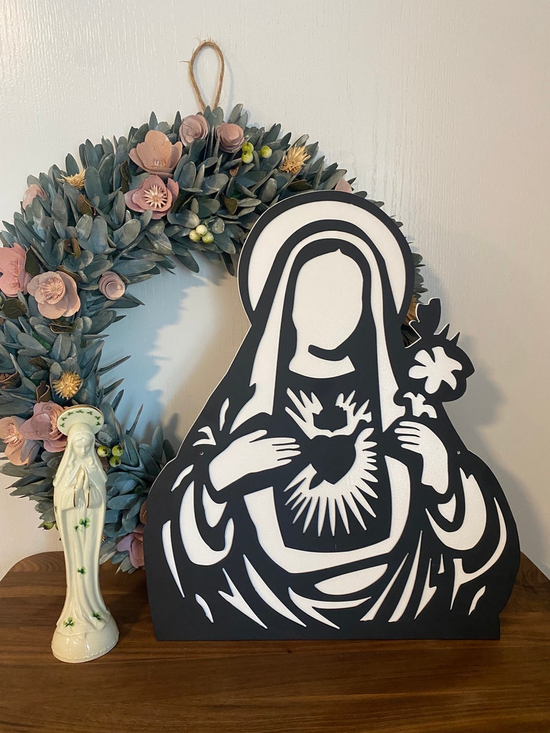 Immaculate Heart of Mary Metal Sign Catholic Christian - Etsy