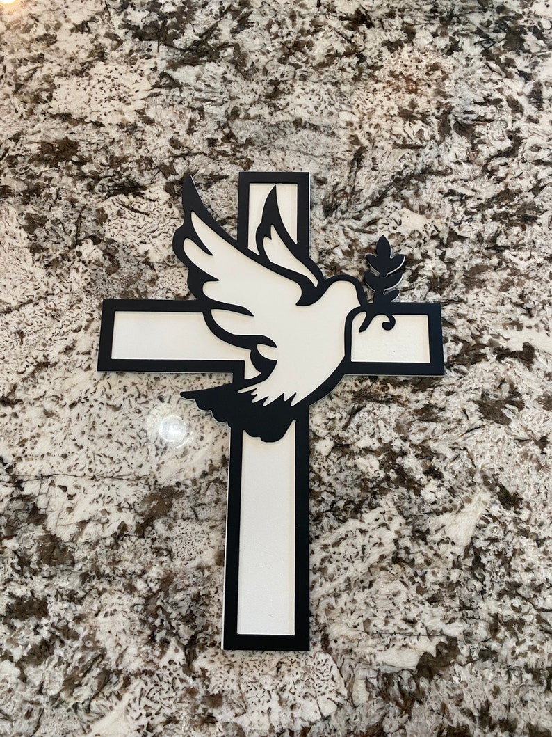 Holy Spirit Dove Cross Metal Sign Catholic Christian - Etsy