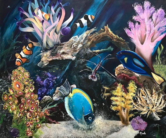 Underwater Ocean Oil Painting | Etsy