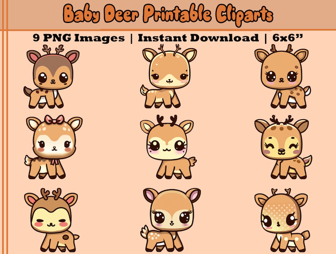Baby Reh Clipart Reh Clip Art Kawaii Reh Clipart Kawaii - Etsy Österreich