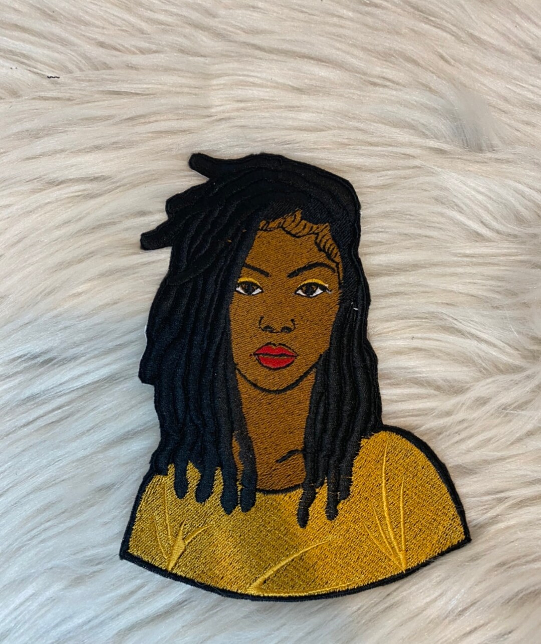 Afro Lady With Dreads Embroidered Iron on Patch - Etsy