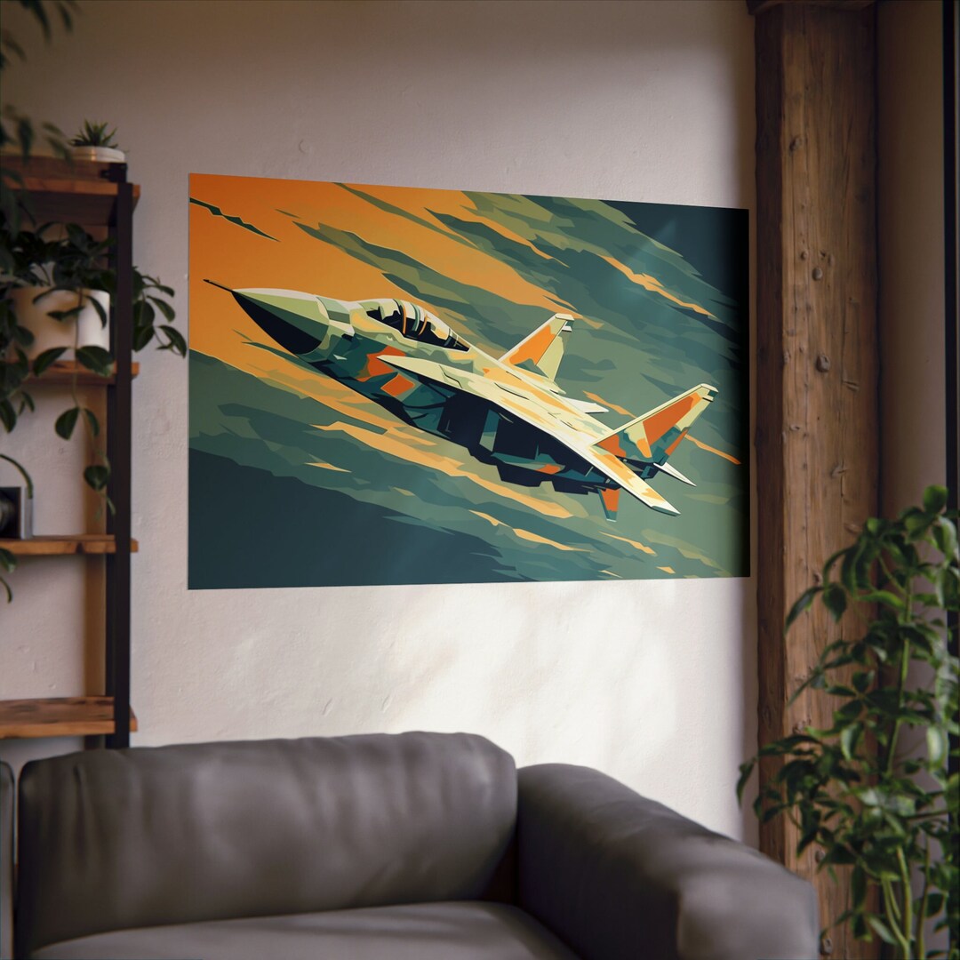 Fighter Jet Poster Wall Art, Military Airplane Poster Art, Gift for ...