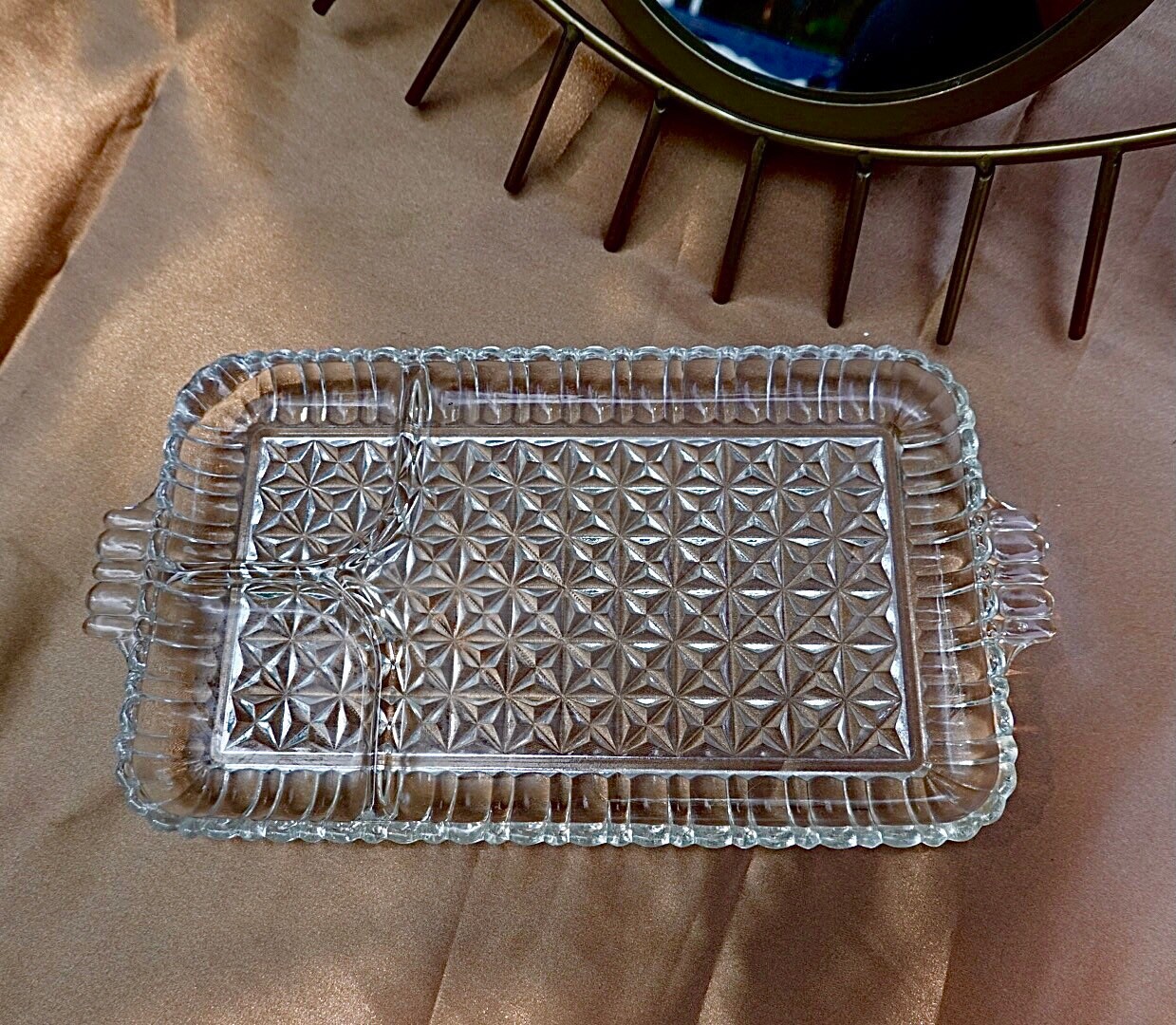 Hazel Atlas Vintage Rectangular Clear Glass Tray Divided Etsy Uk