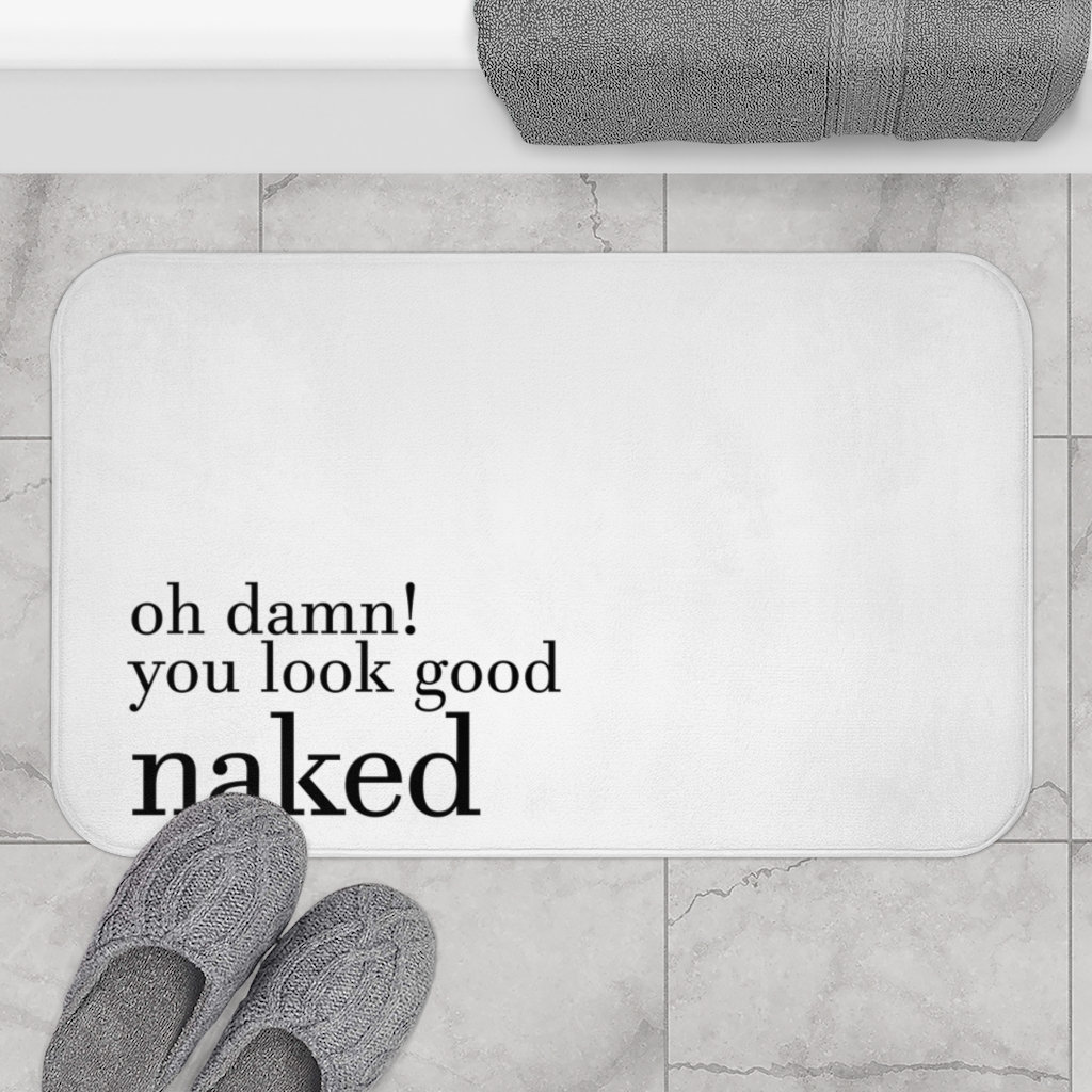 Oh Damn You Look Good Naked White Bathroom Shower Mat Etsy Singapore