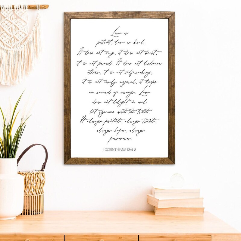 Love is Patient Wood Sign - Etsy