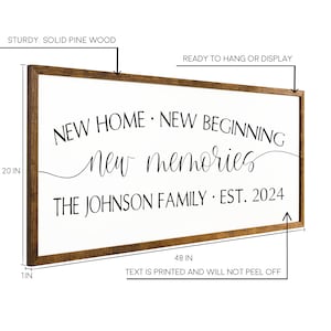 New Home New Beginning New Memories Sign | New Home Sign Personalized | Realtor Gift Sign ...