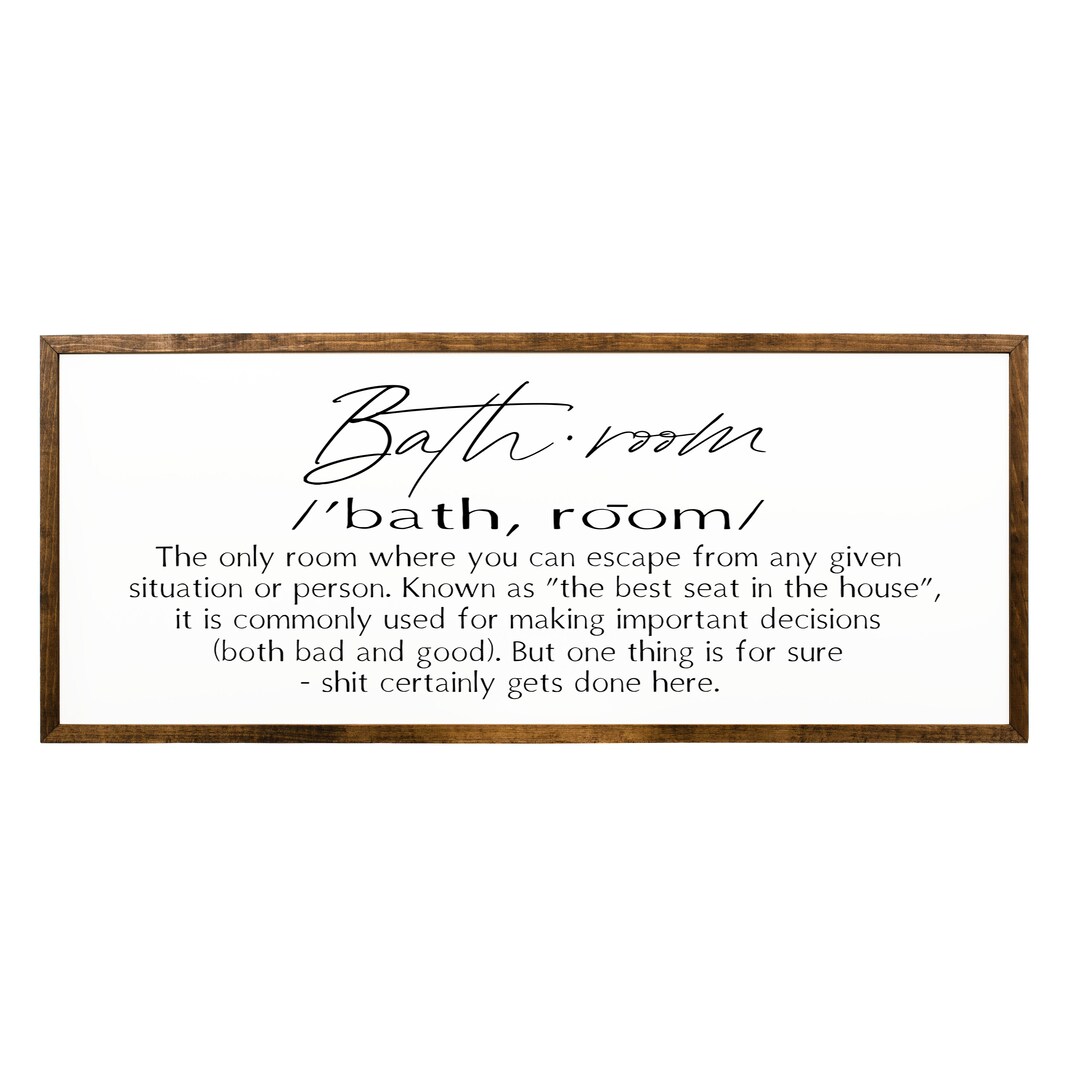 Funny Bathroom Definition Sign – Quirky Rustic Wall Decor - Etsy