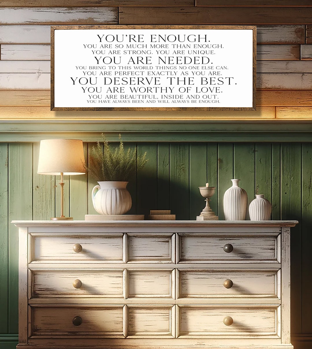 You’re Enough Affirmation Sign – Motivational Self-love Wall Art - Etsy