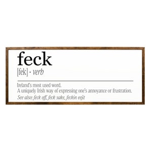 Feck Definition | Irish Gift | Irish Decor | Ireland Funny Sayings ...