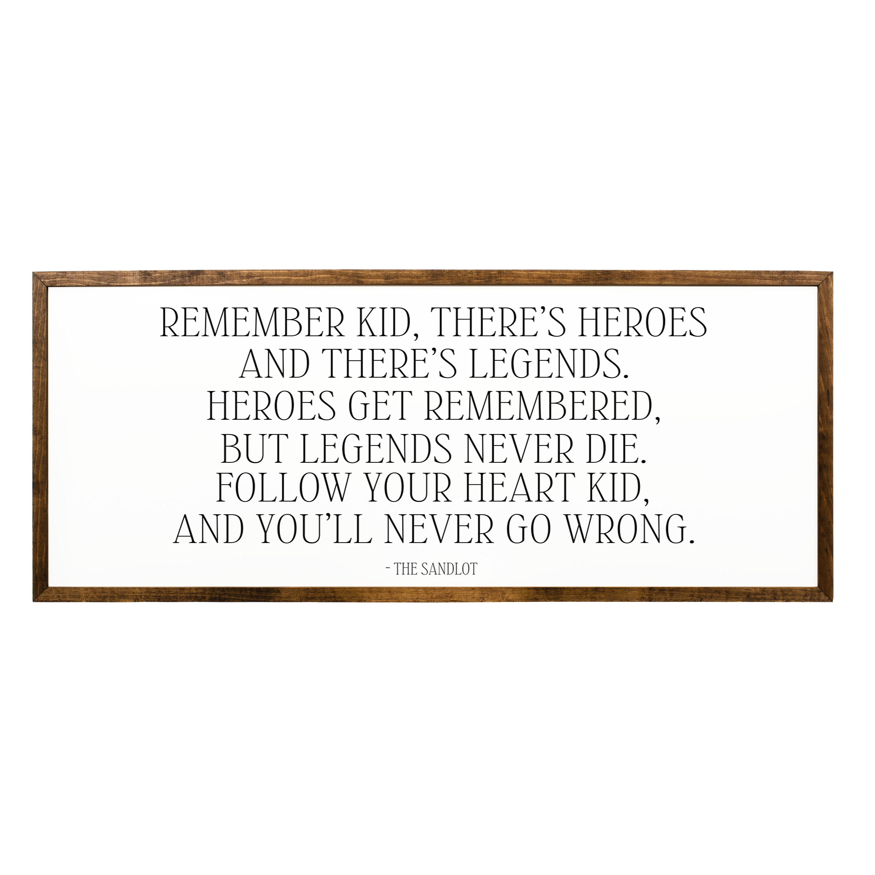 The Sandlot Movie Quote Wood Sign | “heroes and Legends” Nostalgic Wall ...