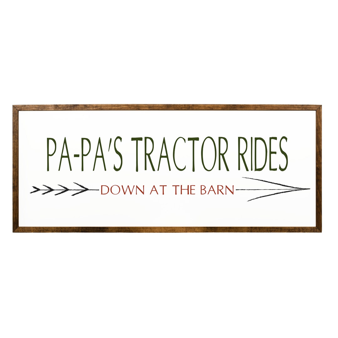 Papa's Tractor Rides Sign, Papa Gift, Papa Sign, Tractor Ride Sign ...
