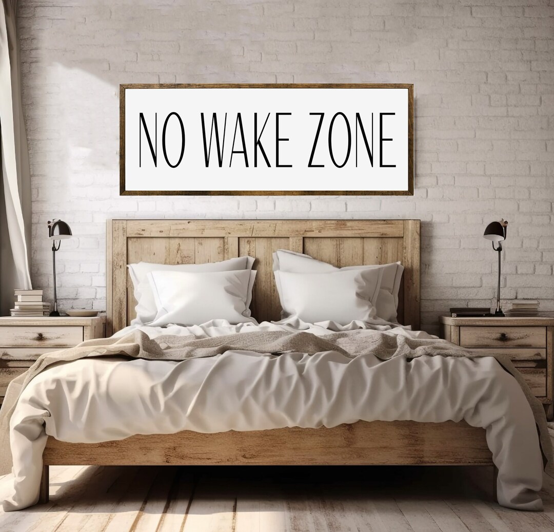 No Wake Zone Sign, Rustic Lake Sign, Lake House Decor Bedroom Wall ...
