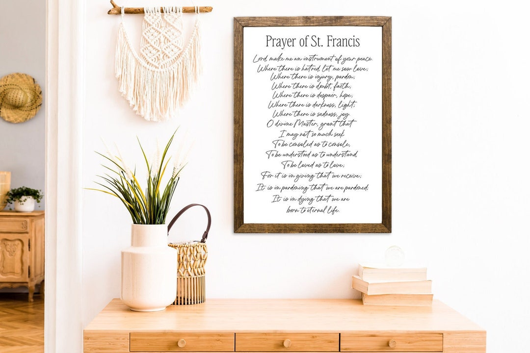 Prayer of St. Francis Wall Art – Inspirational Christian Home Decor - Etsy