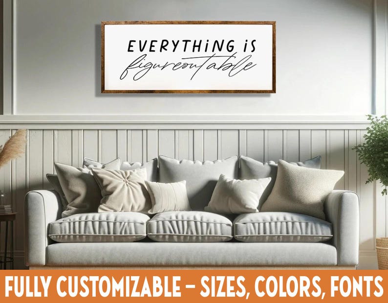Inspirational Quote Sign, Everything is Figureoutable, Motivational ...