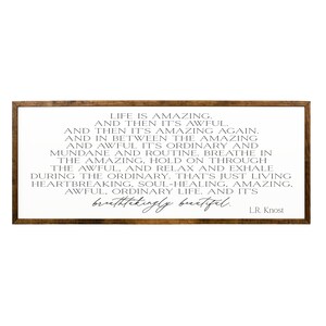 Life is Amazing Sign – L.R. Knost Inspirational Quote Decor - Etsy