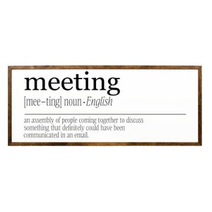 Definition of Meeting Funny Office Decor Office Decor Office Wall Art ...