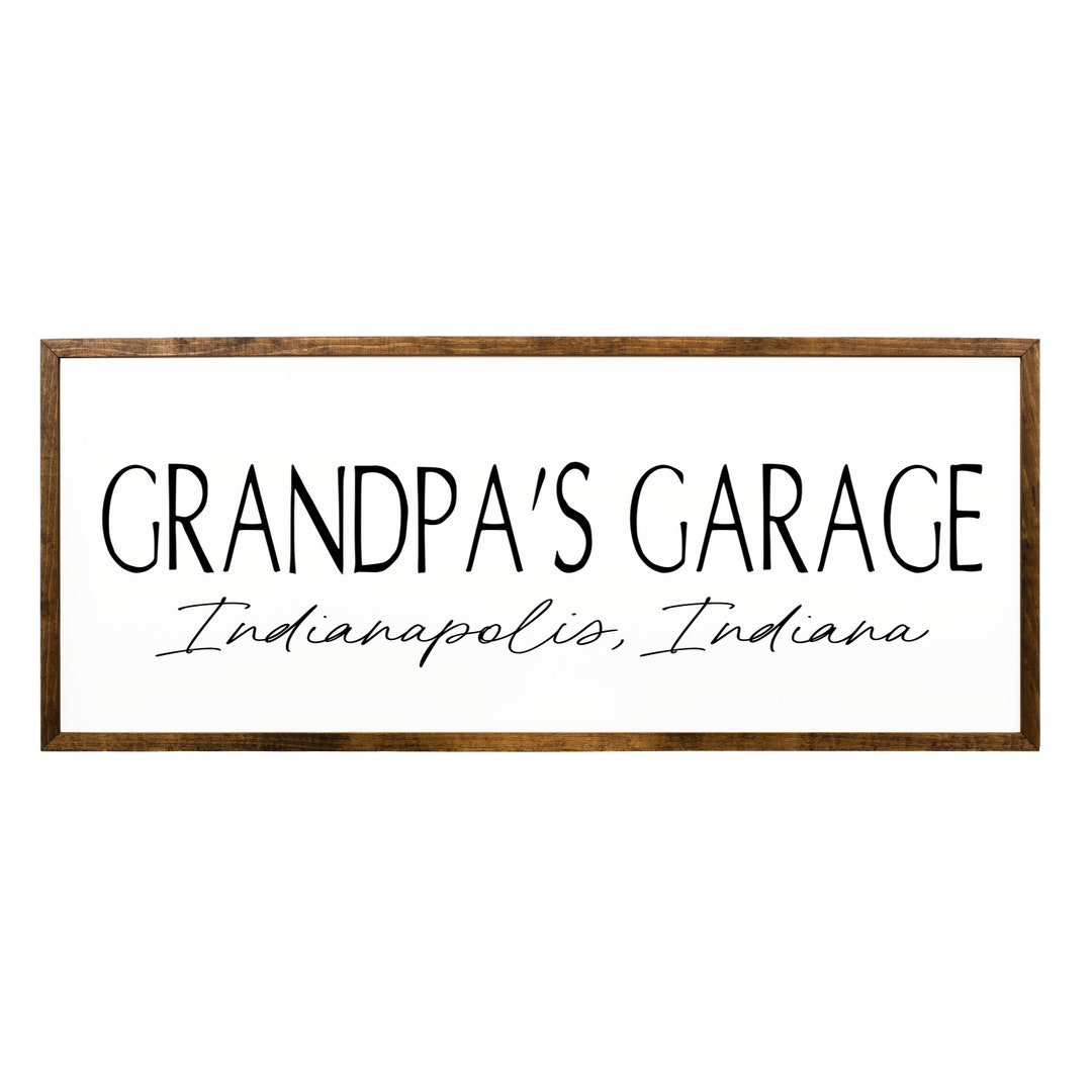 Grandpa Car Garage Sign, Custom Grandpa Signs, Sign for Car Owners ...