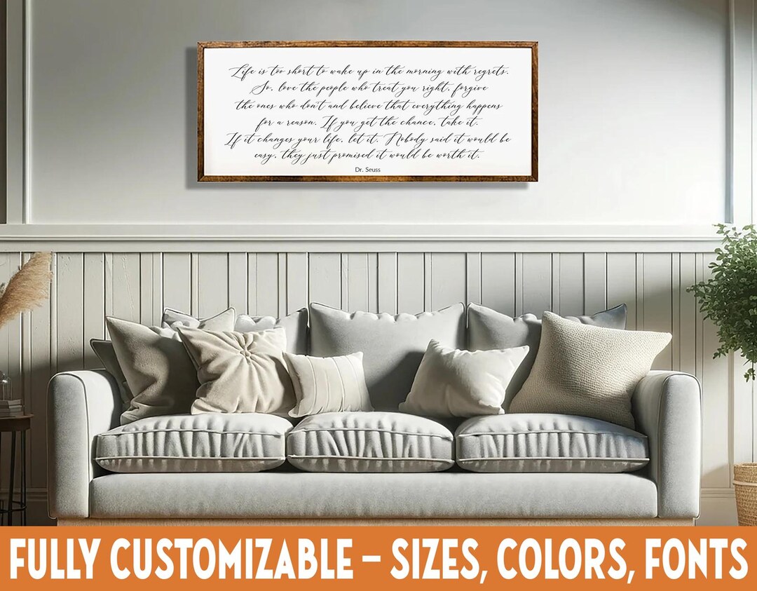 Life is Too Short, Dr. Seuss Inspirational Quote Art - Etsy