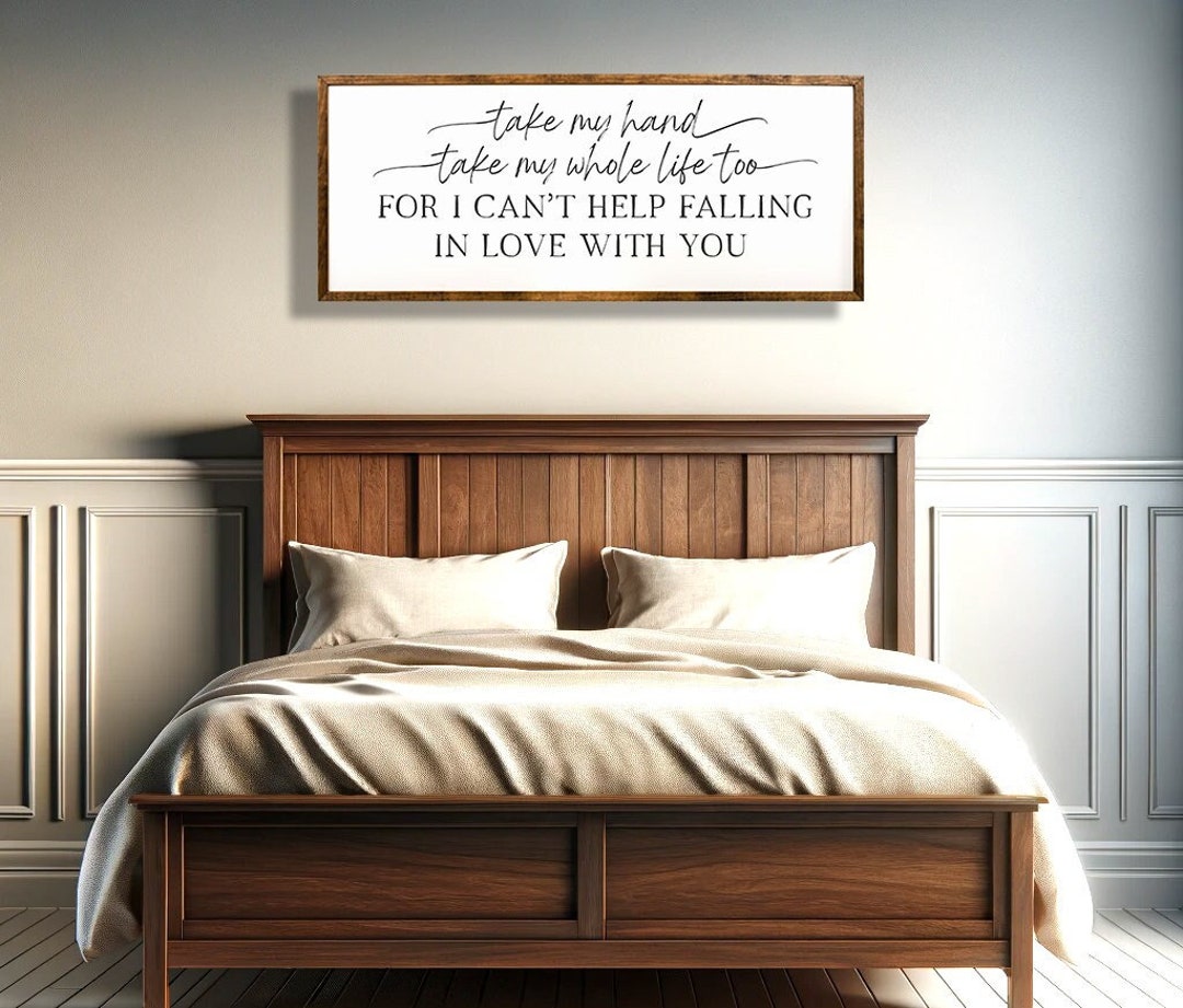 Take My Hand Sign – “can’t Help Falling in Love” Romantic Wall Art - Etsy