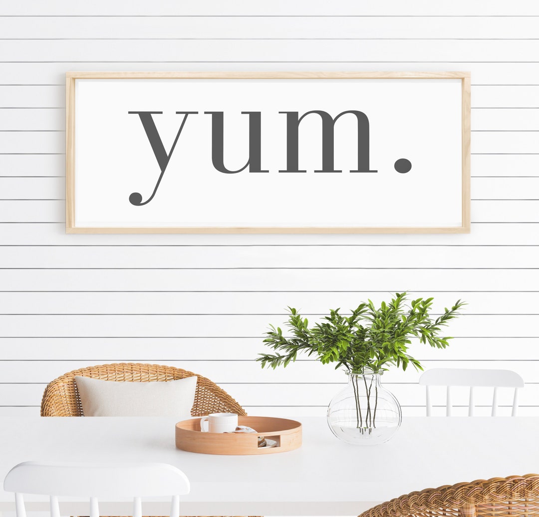 Yum Wooden Sign Kitchen Wall Art Home Decor Dining Room Food Lovers Fun ...