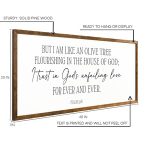 But I Am Like an Olive Tree Sign Psalm 52:8 Scripture Wood Sign Bible ...