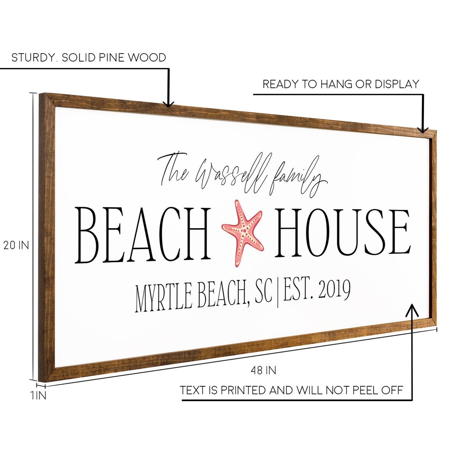 Personalized Beach House Sign With Location and Established Year, Beach ...