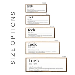 Feck Definition | Irish Gift | Irish Decor | Ireland Funny Sayings ...