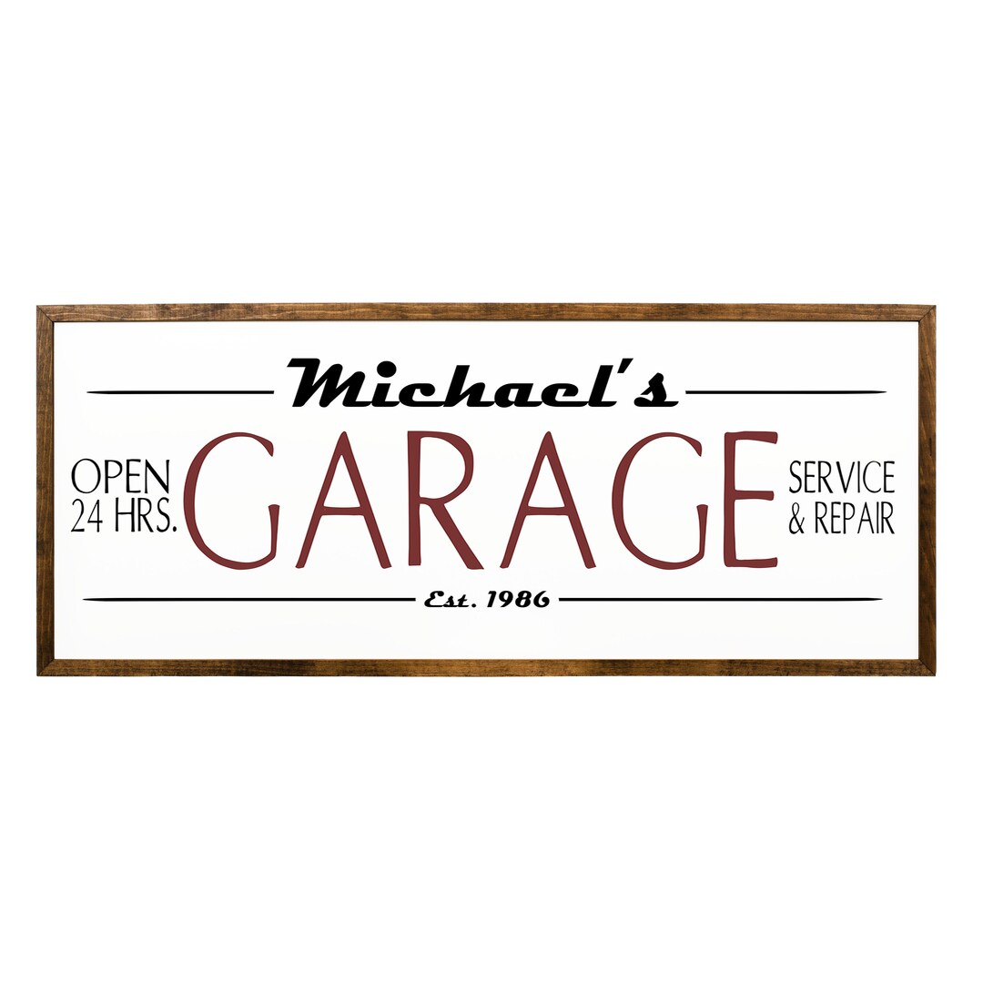 Custom Car Garage Sign, Custom Signs, Sign for Car Owners, Wood Indoor ...