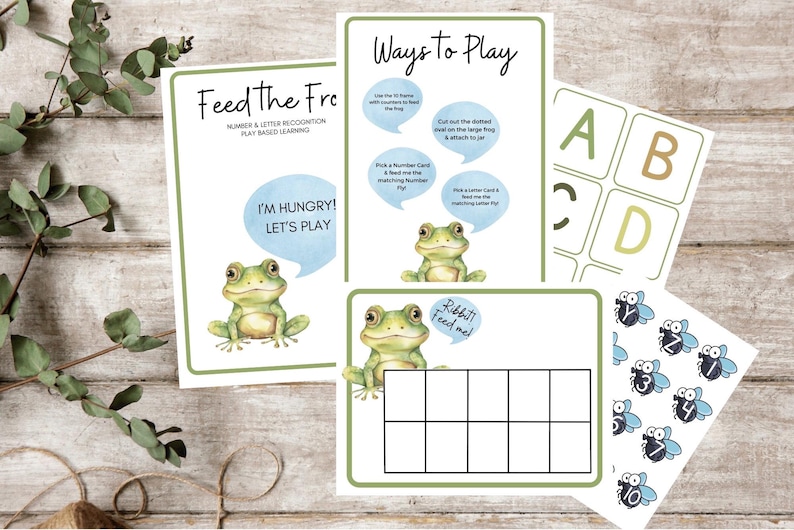 Feed the Frog | Printable Letter & Number Recognition Game | Preschool ...
