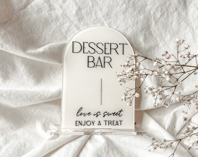 Dessert Table Sign Sweets Wedding Sign Modern Acrylic Wedding Sign ...