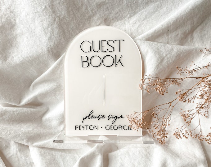 Guestbook Sign, Modern Acrylic Guest Book Sign, Wedding Guestbook Sign ...
