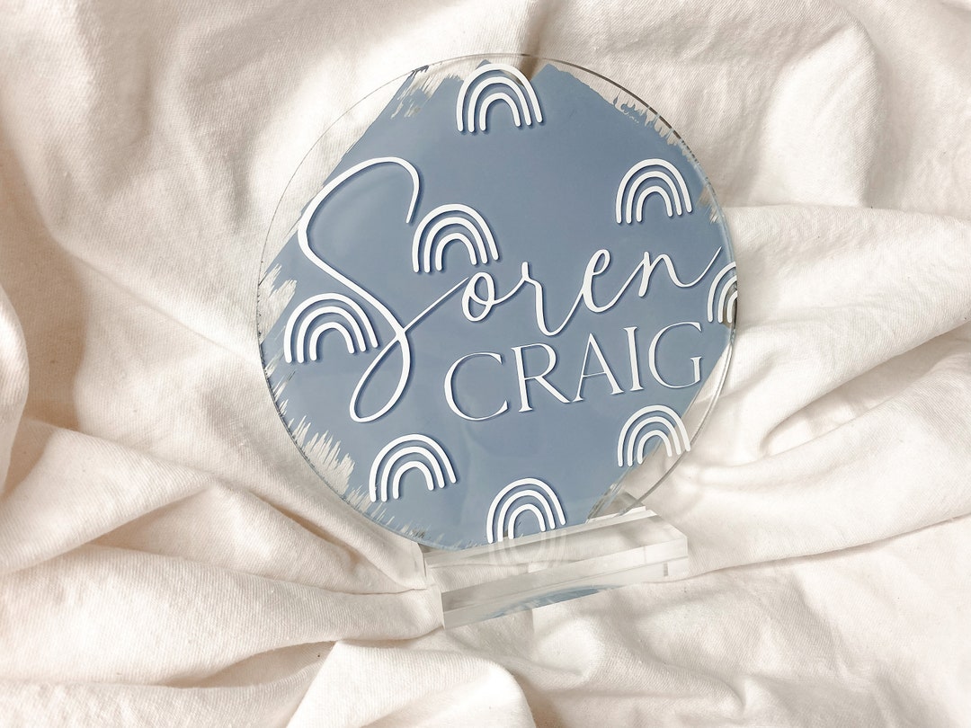 Acrylic Baby Name Sign Birth Announcement Nursery Name Sign Birth Photo ...