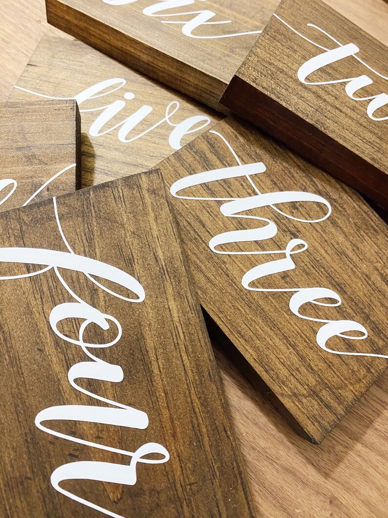 Wooden Table Numbers Wood Table Numbers Wedding Table | Etsy
