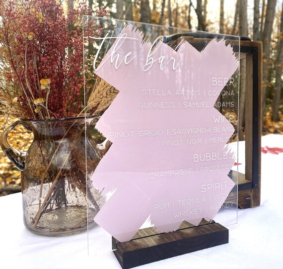 Acrylic Bar Menu Sign Drinks Menu Acrylic Bar Sign - Etsy