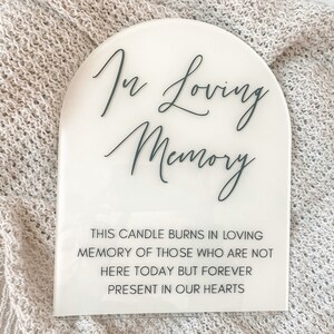 In Loving Memory Table Sign in Memory Wedding Sign Modern - Etsy