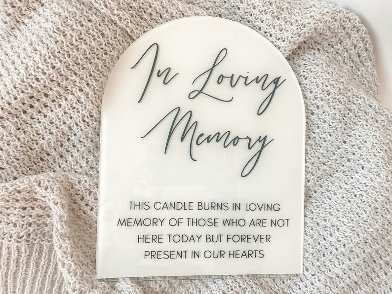 In Loving Memory Table Sign in Memory Wedding Sign Modern - Etsy