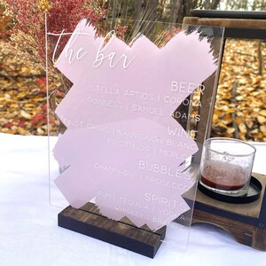 Acrylic Bar Menu Sign Drinks Menu Acrylic Bar Sign - Etsy