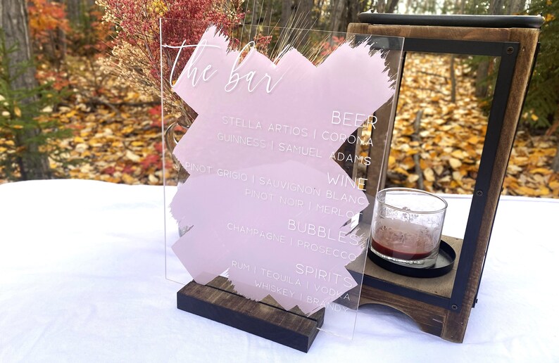 Acrylic Bar Menu Sign Drinks Menu Acrylic Bar Sign - Etsy