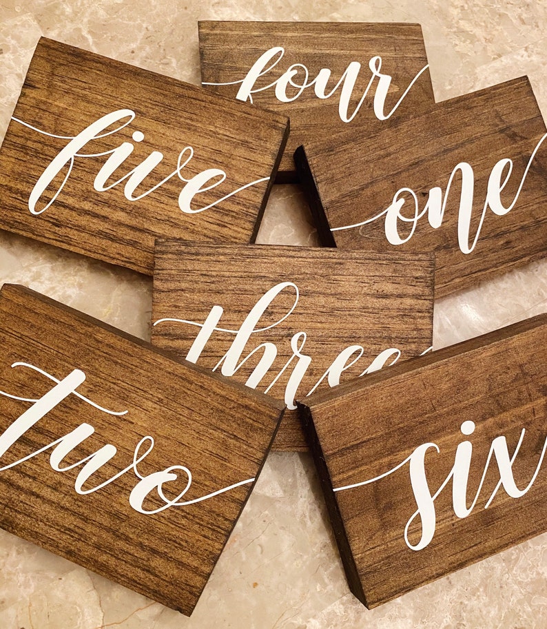 Wooden Table Numbers Wood Table Numbers Wedding Table | Etsy