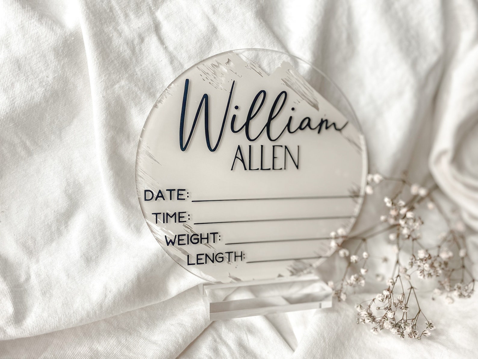 Acrylic Birth Announcement Sign: Newborn Stats, Nursery Decor - Etsy