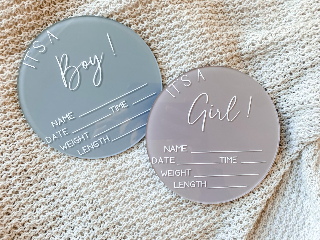 Acrylic Birth Announcement Sign| Gender Reveal Birth Sign | Newborn ...
