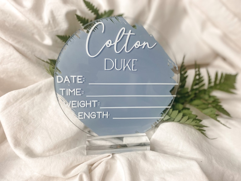 Acrylic Birth Announcement Sign: Newborn Photo Prop - Etsy