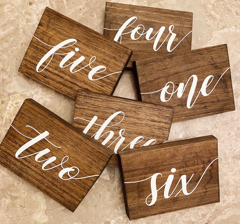 Wooden Table Numbers Wood Table Numbers Wedding Table | Etsy