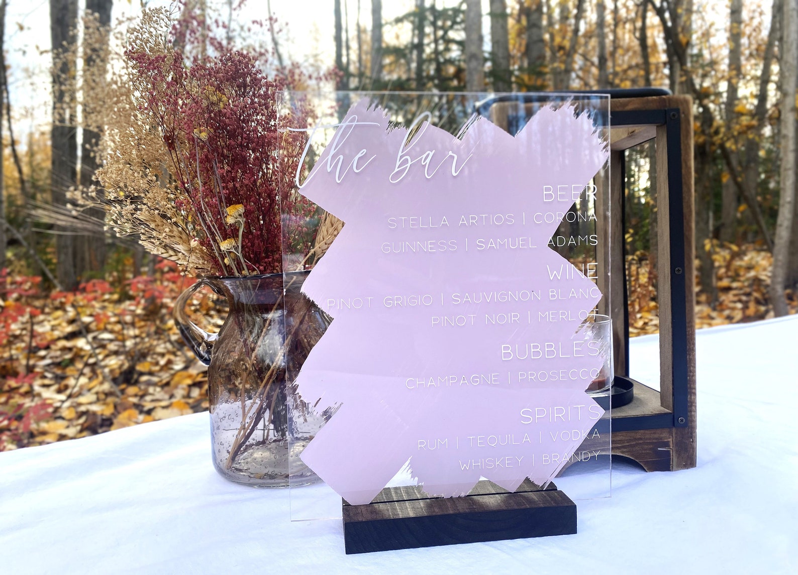 Acrylic Bar Menu Sign Drinks Menu Acrylic Bar Sign - Etsy