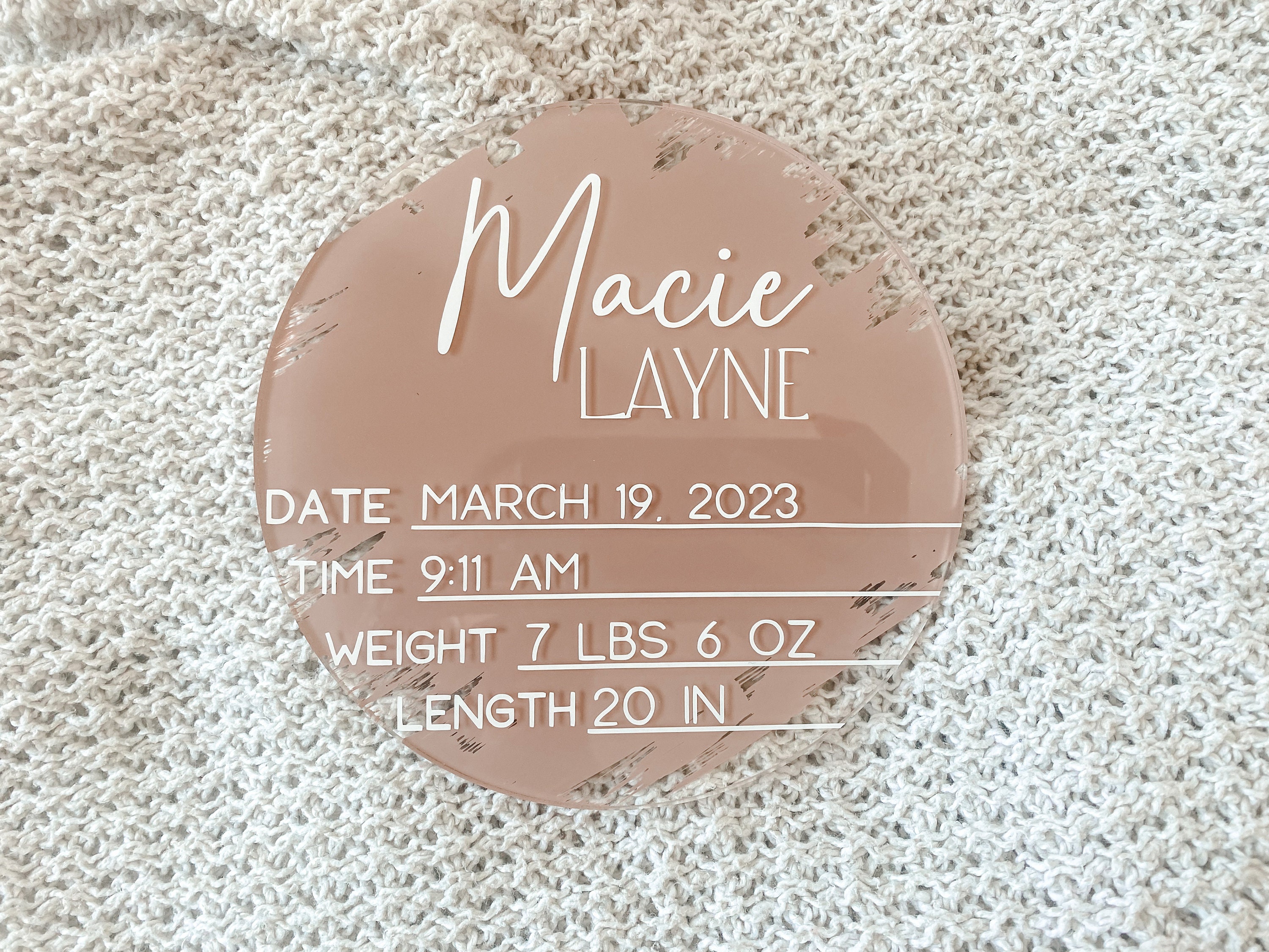 Acrylic Birth Announcement Sign Newborn Birth Announcement - Etsy