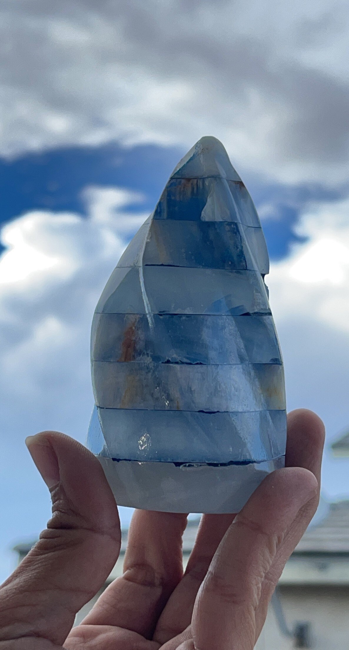 Blue Onyx Flame, Blue Crystal Flame, Pakistan Crystal Stone, Flame ...