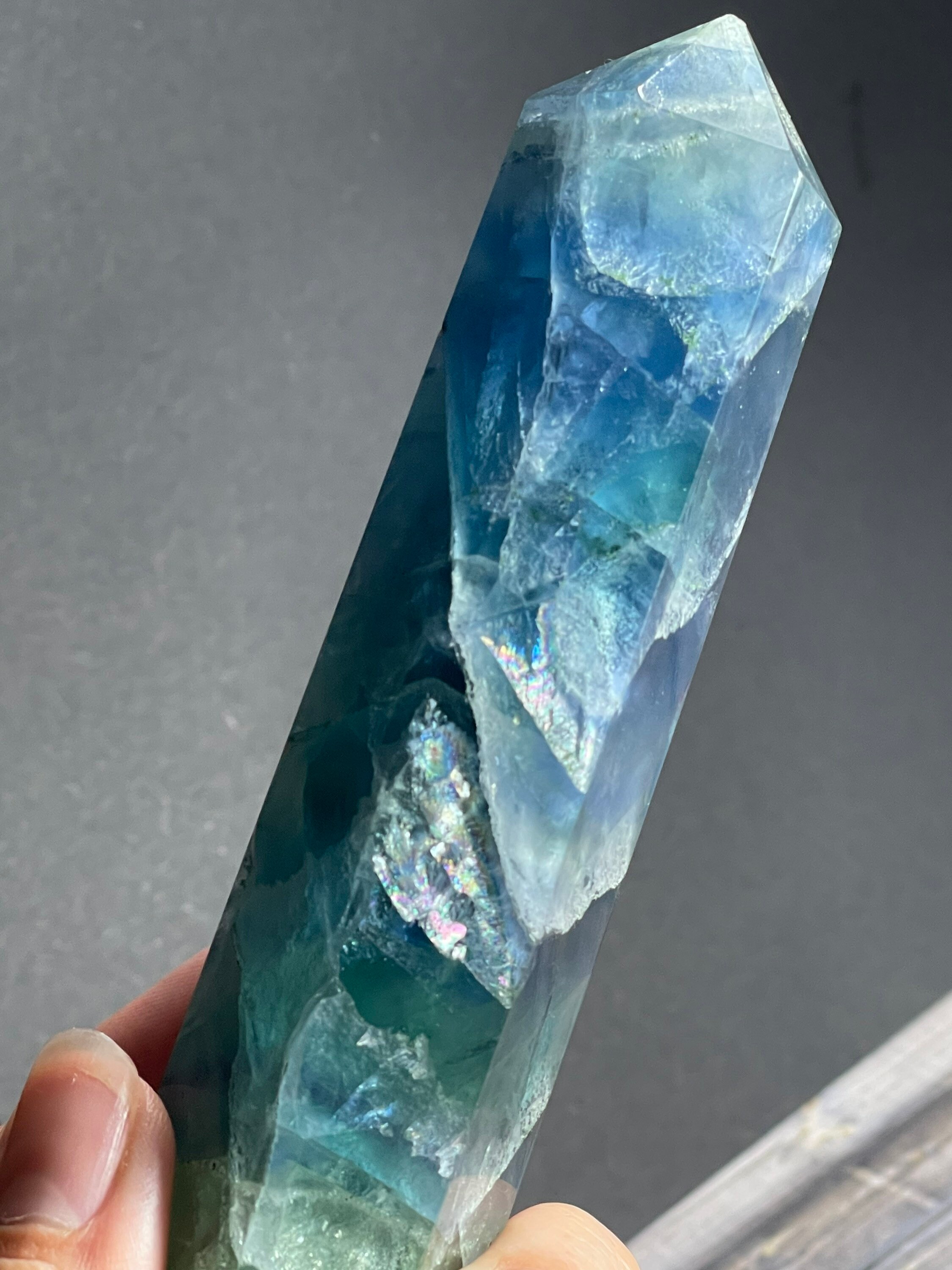 Blue Fluorite, Blue Green Fluorite, Blue-green Fluorite Tower, Crystal ...
