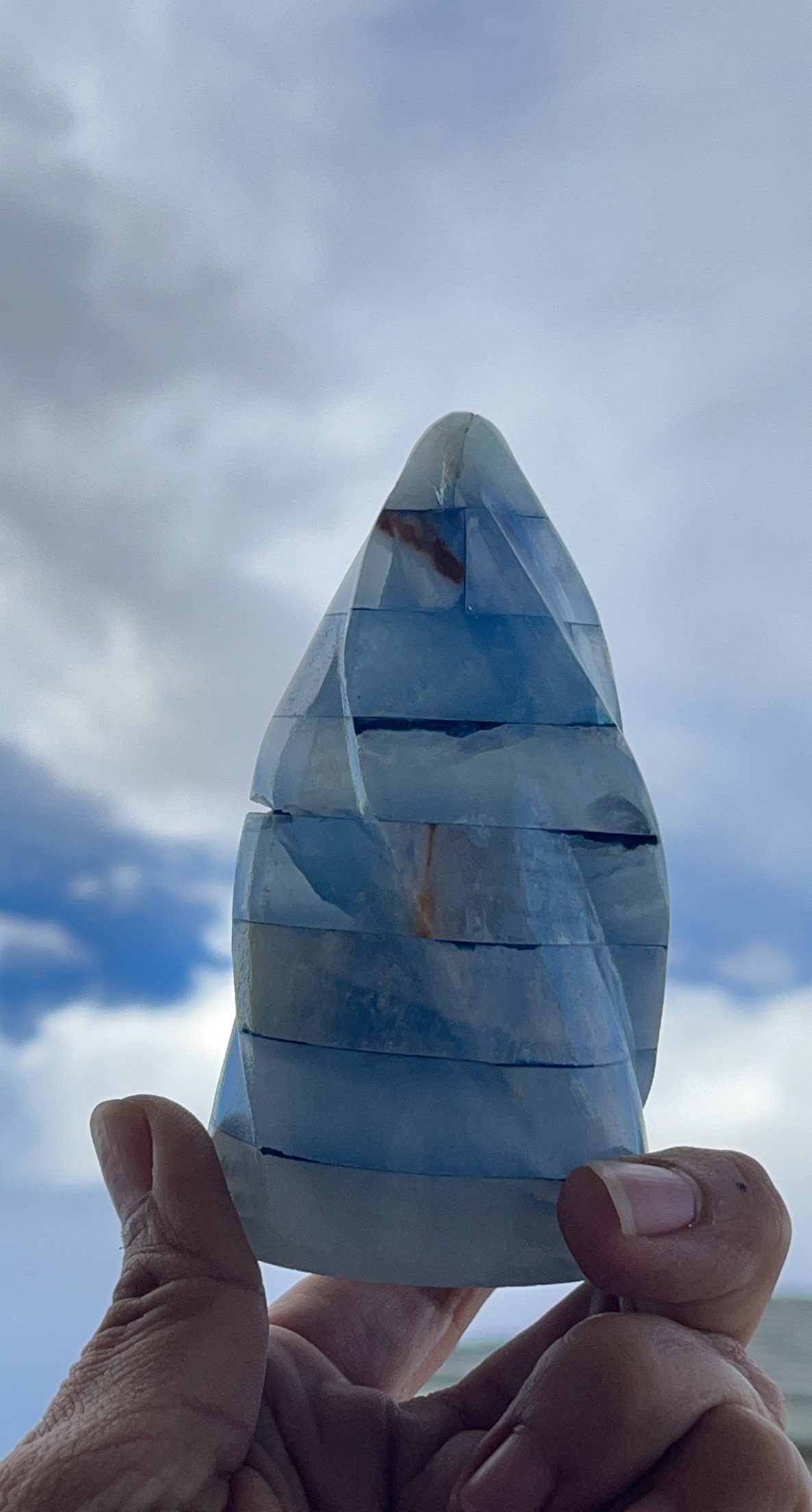 Blue Onyx Flame, Blue Crystal Flame, Pakistan Crystal Stone, Flame ...