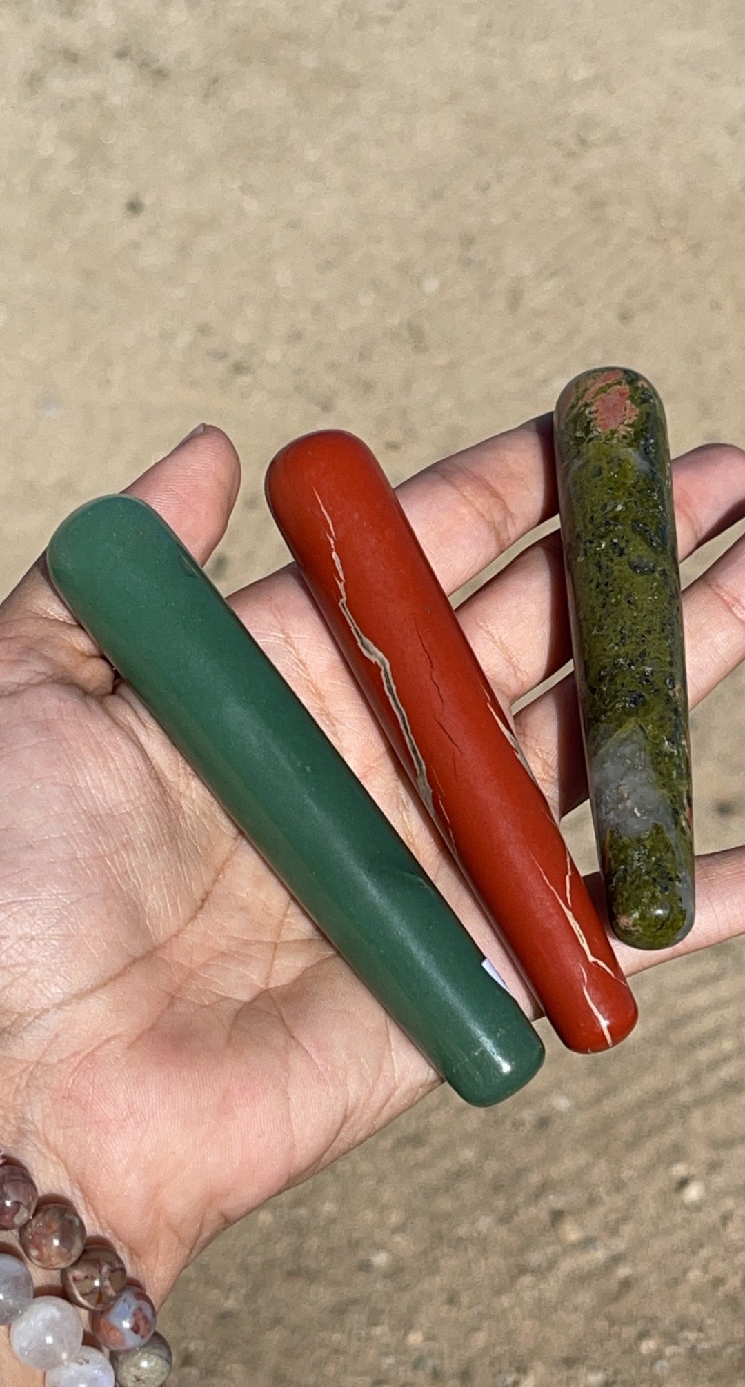Unakite Wand, Red Jasper Wand, Green Aventurine Wand, Crystal Wand ...