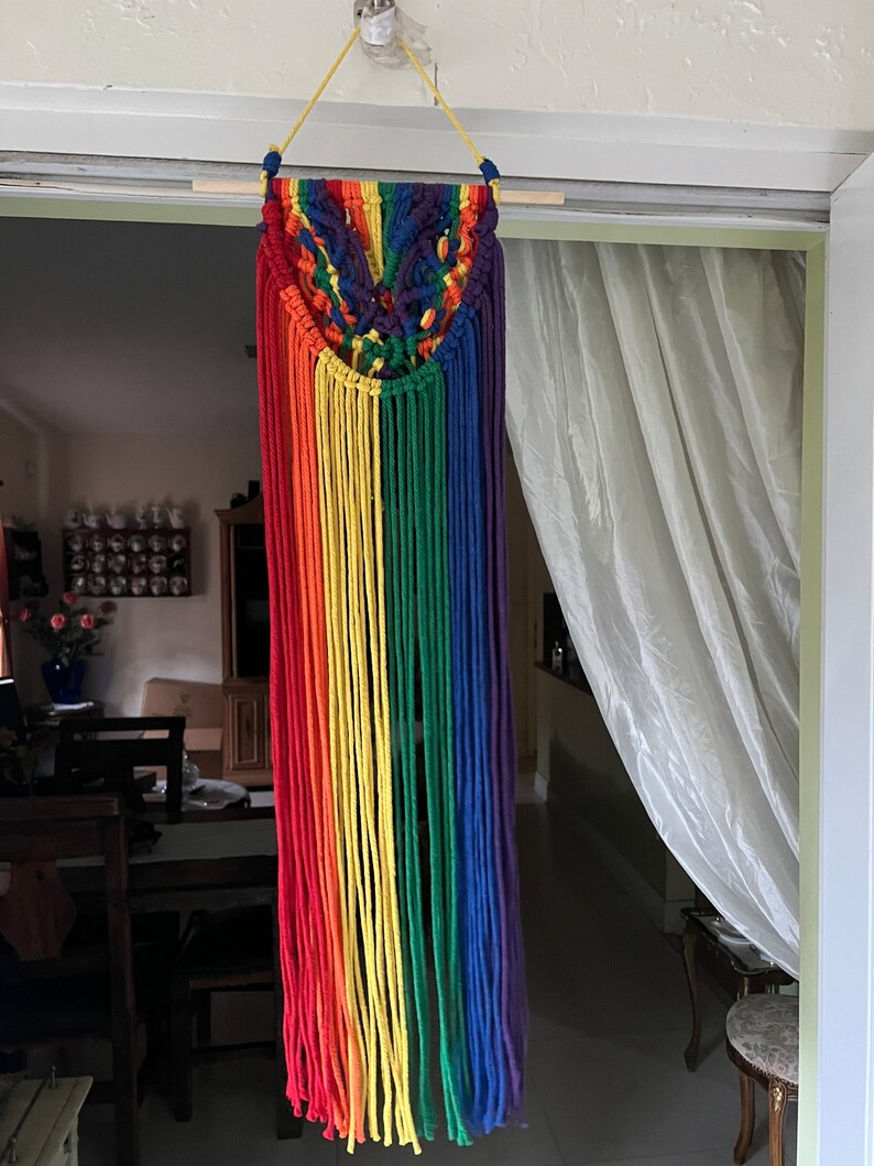 Macrame Medium Size Rainbow Flag - Etsy